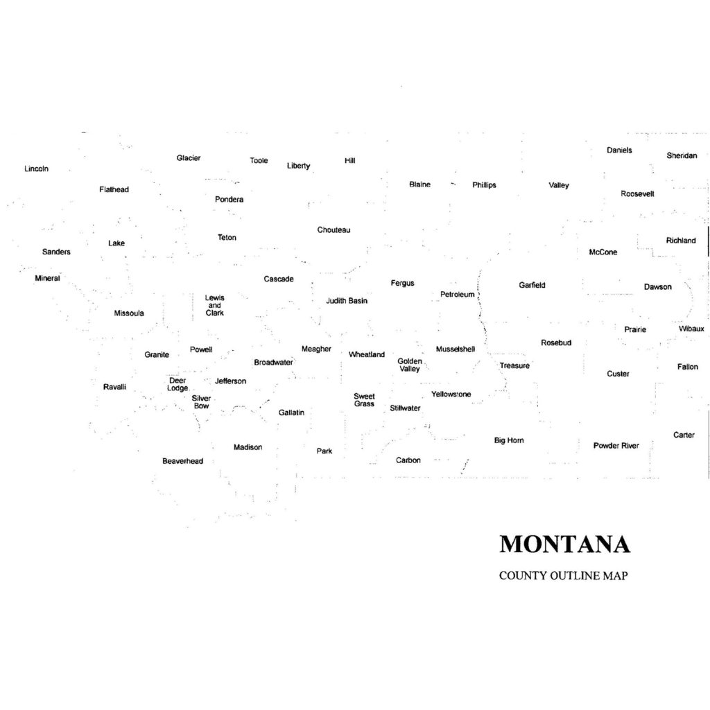 Montana County Map – Jigsaw-Genealogy
