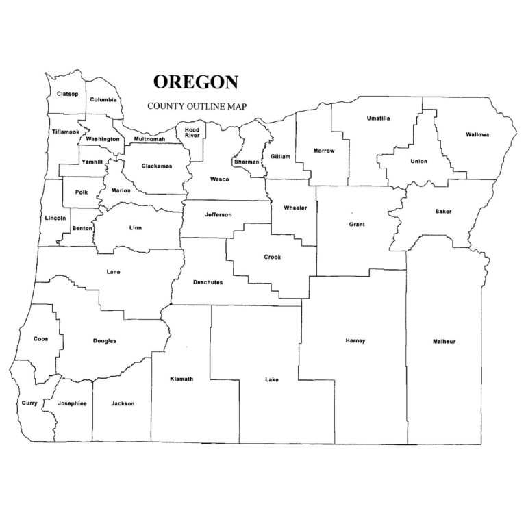 Oregon County Map – Jigsaw-Genealogy